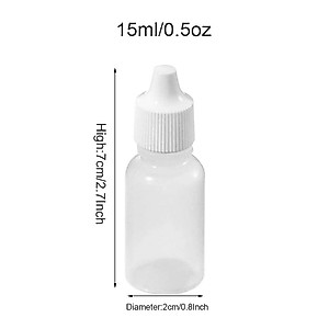 TOPWEL 24PCS 30ml/1oz Empty Plastic Squeezable Dropper Bottles Portable Eye Liquid Dropper Bottles Eye Dropper Containers Essential Oil Bottle with Screw Cap and Plug for Eyelid Liquid