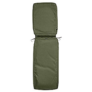 Classic Accessories Montlake Water-Resistant 74 x 23 x 3 Inch Outdoor Chaise Lounge Cushion Slip Cover, Patio Furniture Cushion Cover, Heather Fern, Patio Furniture Cushion Covers