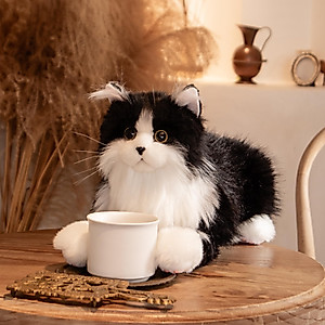 Chongker Stuffed Animals Handmade Realistic Cat Plush Toy Companion Pet for Elderly Adults Women Kids Cat Lover Surprise Gifts for Anniversary Birthday