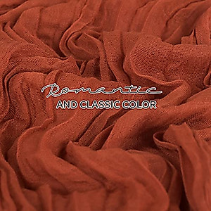 24 Pack Cheesecloth Table Runner 20 x 120 inch Cheese Cloth Table Runner Bulk,Romantic Boho Sheer Gauze Fabric Table Runners for Wedding Reception,Party,Bridal Shower Table Decor(Terracotta)