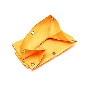 QWORK Janitorial Cart Bag, 24 Gallon Waterproof Large Capacity Padded Housekeeping Commercial Replacement Cleaning Cart Bag for Collecting Trash or Clothing (Yellow), 2 Pack