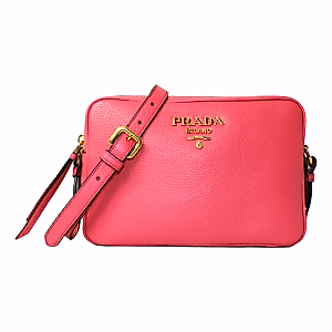 Prada Women's Vitello Phenix 1bh079 Pink Leather Cross Body Bag