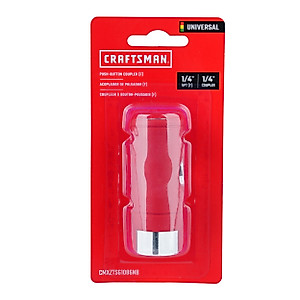 CRAFTSMAN Push Button Coupler, Female, 1/4-in NPT Industrial and Automotive Plug Compatibile, Quick-Disconnect