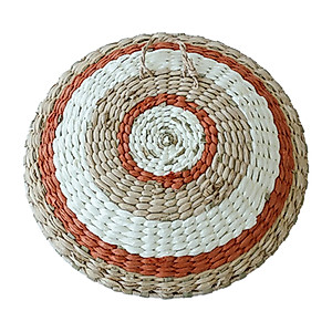 Wicker Woven Wall Basket Decor - Natural Seagrass Woven Rustic Flat Hanging Baskets Boho Rattan Wall Basket Bowls for Farmhouse Living Room Bedroom Décor