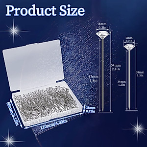 400 PCS Bouquet Pins Flower Pins, Straight Pins Clear Sewing Pins Crystal Diamond Head Pins for Craft Wedding Jewelry Decoration (2.1''/1.5'')