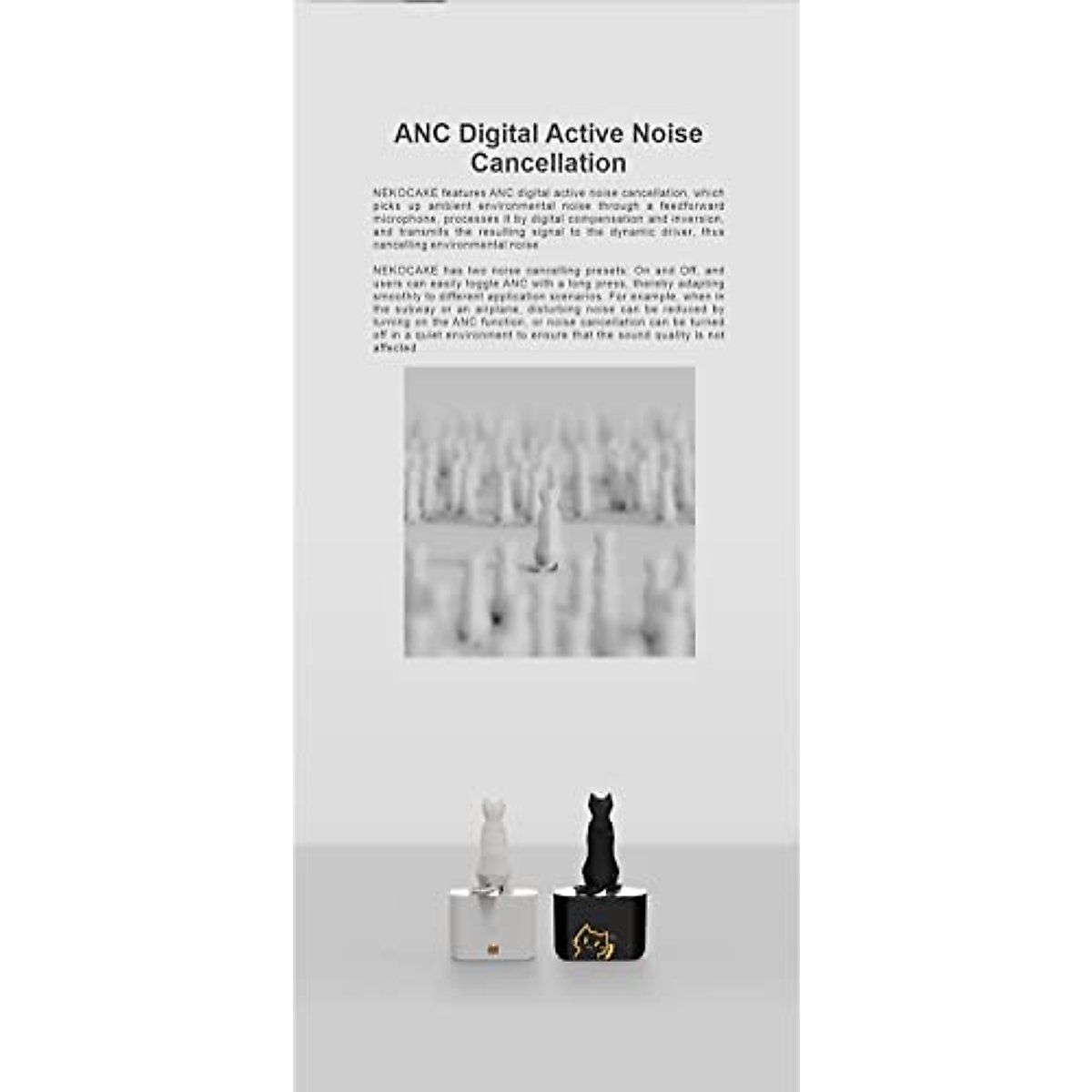 Moondrop NEKOCAKE TWS Touch Optimized 13mm Dynamic Driver Bluetooth ANC True Wireless Earphone(Black)