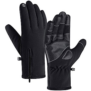 Jeniulet 100% Waterproof Winter Gloves -30℉ Warm Windproof All Fingers Touch Screen Gloves for Men Skiing and Outdoor Work