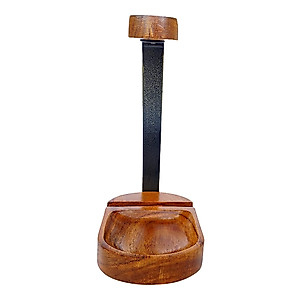 WRIGHTMART Acacia Wood Headphone Stand, Headset Stand with Storage Tray, Heavy Duty Holder for Over-Ear Headphones, Cell Phone, iPhone, Compatible with Bose, Beats, Sony, Sennheiser