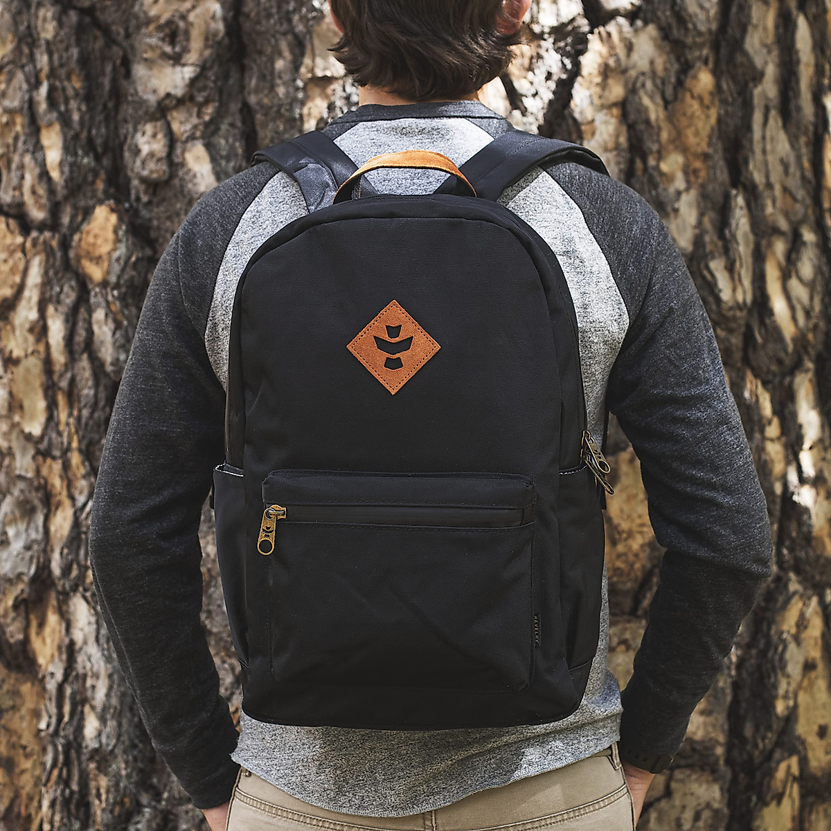 Revelry Supply Explorer Smell Proof and Water Resistant Medium Size Travel Backpack - 18 L (Black)