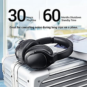 Active Noise Reduction Headset, Headset, Bluetooth 5.0 Headset, Wireless Headset with Microphone, 30 Hours Playback time