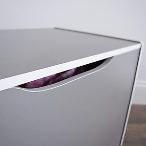 Humble Crew Storage Toy Box with Hinged Lid, Grey/White