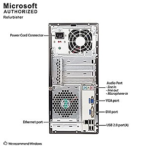 HP Pro 3500 Micro Tower Business Computer PC, Intel Core Quad i5 3470 up to 3.6 GHz, 4 GB DDR3, 500 GB, WiFi, BT, VGA, DVI, Windows 10 64 Bit-Multi-Language Supports English/Spanish/French(Renewed)