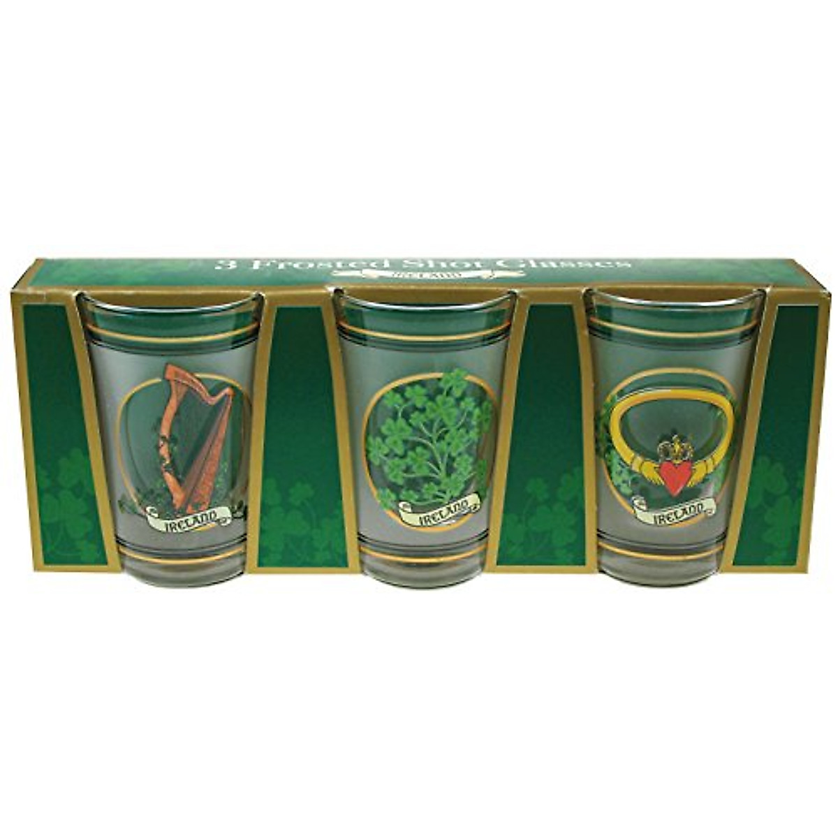Shamrock Gift Co Frosted Irish Shot Glasses, Set of 3