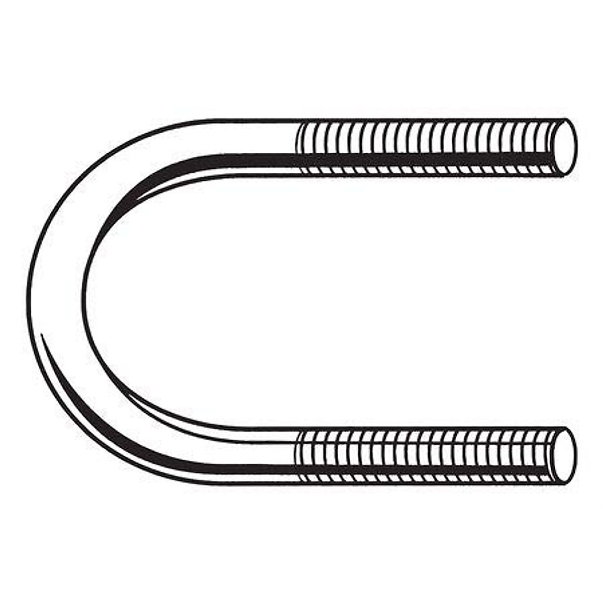 1/4"-20 x 3/8" Pipe Size Zinc U-Bolt, 10 pk.