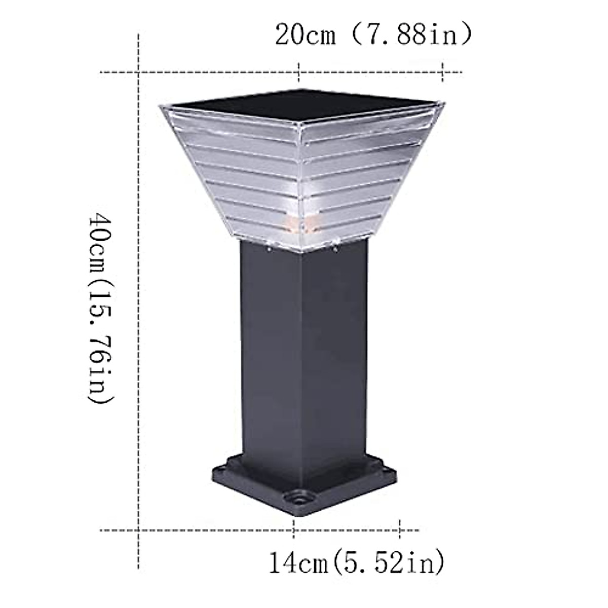 Post Lights Outdoor Solar Lawn Lights Metal Pillar Lights Waterproof Wall Lights Simple and Creative Garden Lights Community Villas Outdoor Floor Lights LED (C) ()