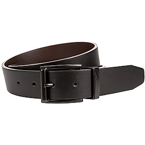 Nike Golf Black Buckle Loop Cutout Reversible Leather Belt, 38" Black/Brown