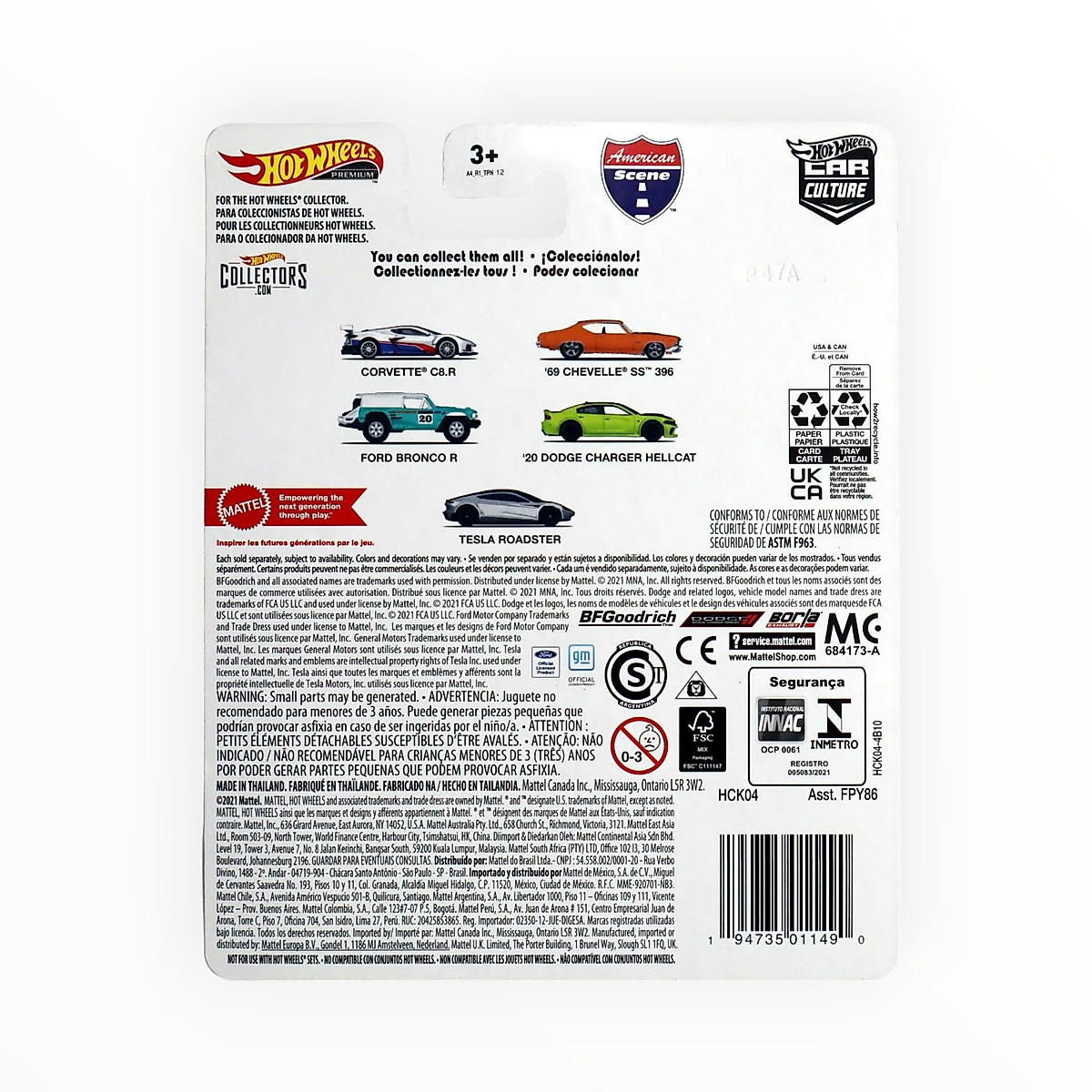 DieCast Hot Wheels 20 Dodge Charger Hellcat (Lime Green) - Car Culture American Scene 4/5 (Premium 1:64 Scale) GHG66