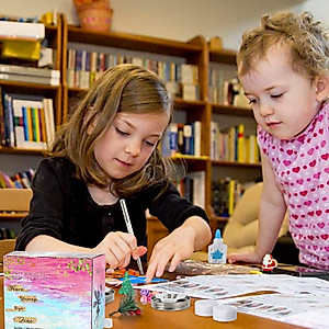 2 Pack Christmas Jar Lantern Craft Kit for Kids, Arts and Crafts DIY Musical Fairy Night Light Santa Elk Lamp Birthday Supplies Gift Xmas Christmas Stocking for Home Garden Decor