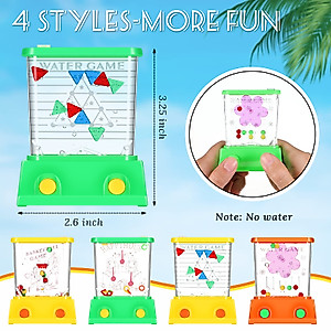 Sumind 6 Pieces Handheld Water Game Miniature Aqua with Fish Basketball Ring Toss Handheld Toys New Year Fun Gifts Travel Games for Kids & Adults(Chic Style)
