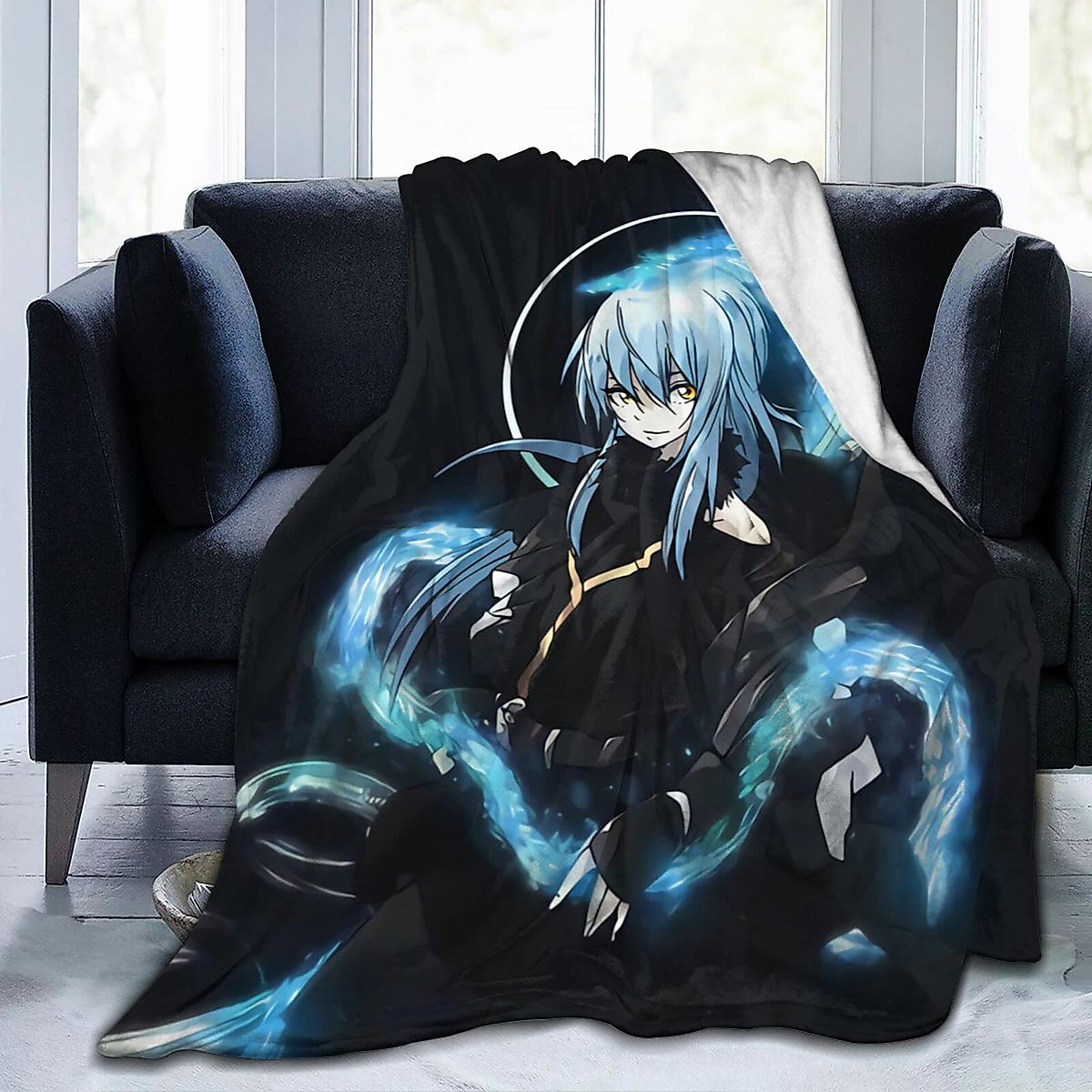 JEGNDGYE Anime That Time I Got Reincarnated as a Slime Blanket Lightweight Microfiber Flannel Throw Blanket for Bedroom Livingroom Air Conditioning Blanket 80"x60" Inch