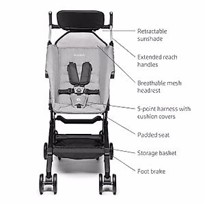 Munchkin Sparrow Travel Baby Stroller, Ultra Compact and Lightweight, for Babies and Toddlers, Grey