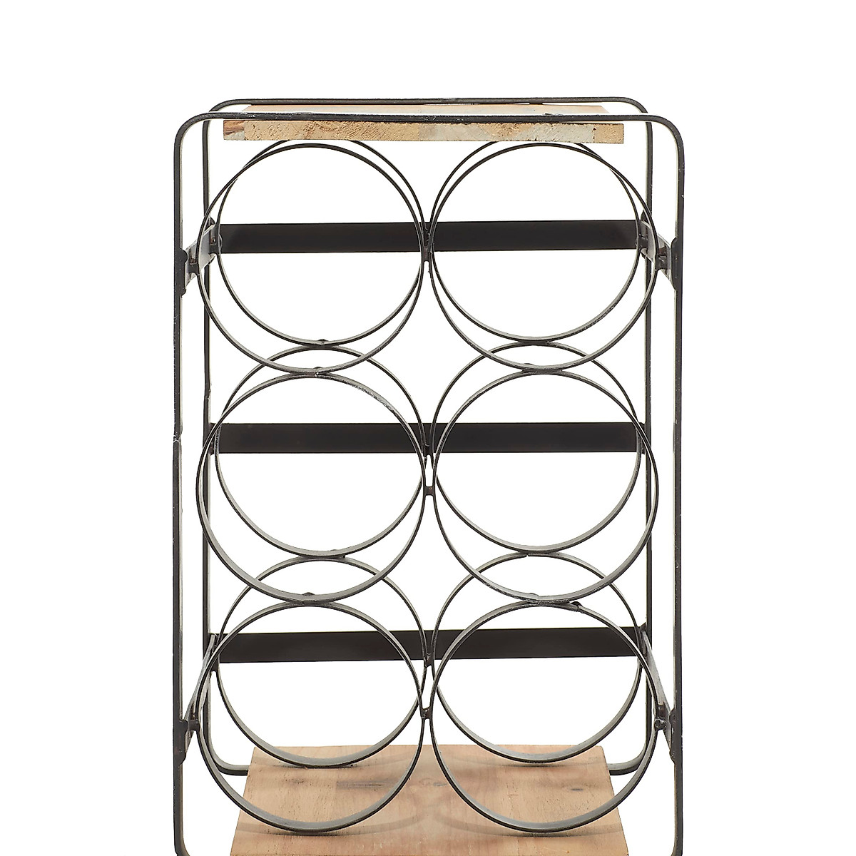 Deco 79 Metal Wood Wine Holder, 10 by 13-Inch