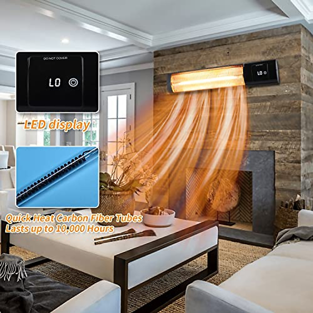 Outdoor Patio Heater with Cover Propane Gas Heater Standing LP 48,000BTU Standing with Pulley Accessories for Patio, Courtyard, Commercial, Garden