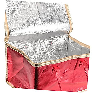 GRIRIW Insulated Bag Pizza Carrier Bag Warmer Bags Food Decor Insulated Food Bag Insulated Pizza Bag Cooler Bags Insulated for Travel Decorative Thermal Food Bag Film Red