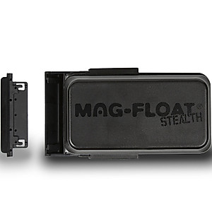 Mag-Float Large + Plus Black Stealth Glass Magnet Aquarium Scraper Cleaner with Blade - Floating Magfloat Magnetic Leaning Tool