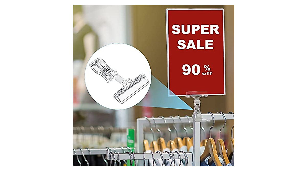 20PCS Rotatable Plastic Sign Holder Clips for Retail Displays