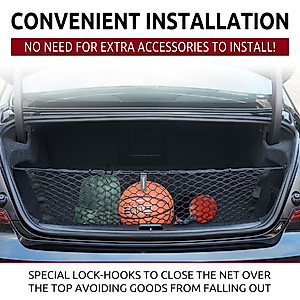 Envelope Style Automotive Elastic Trunk Mesh Cargo Net for Volvo S60 B5-2019-2025 - Premium Trunk Organizer and Storage - Luggage Net for Sedan - Car Organizer for Volvo S60 T8