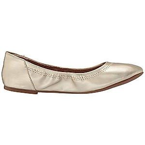 Amazon Essentials Women's Belice Ballet Flat, Gold, 9