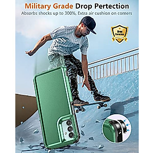 JXVM for Galaxy A13 5G|4G Case: Samsung Galaxy A13 5G|4G Rugged Heavy Duty Military Grade Shockproof Protective Cell Phone Cases - Tough Durable Dual Layer Drop Proof Protection Cover (Alpine Green)