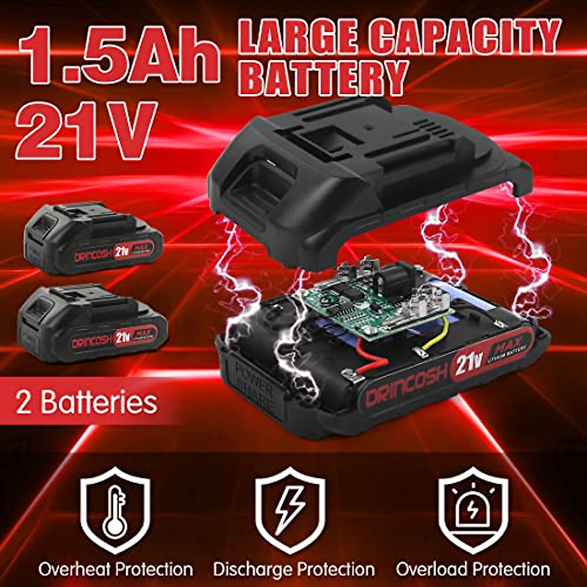 DRINCOSH Mini Chainsaw,4 Inch Portable Handheld Electric Chainsaw,Cordless Chain Saw Pruning Shears Chainsaw for Tree Branches,Courtyard,Household and Garden with 2 BATTERY