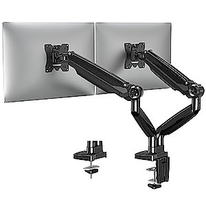 MOUNTUP Ultrawide Dual Monitor Arm for Max 35 Inch Screen, Support 4.4-30.9 lbs Heavy Duty Monitor Desk Mount, Gas Spring Computer Monitor Stand Holder, VESA Bracket with Clamp/Grommet Base, Black