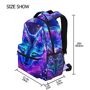 Starry Wolf Kids Backpack for Boys Classic School Bookbag Perfect Size for School and Travel Backpacks
