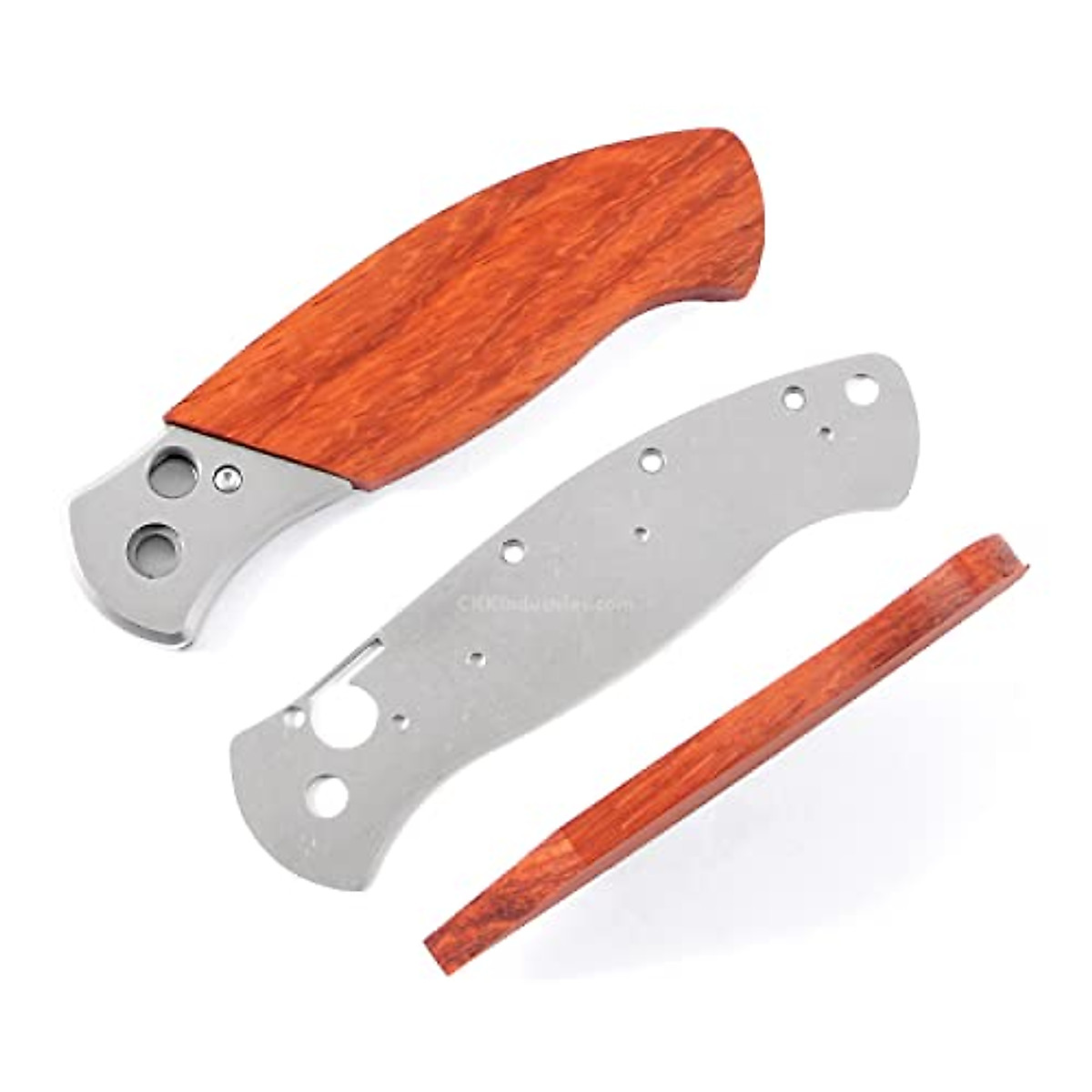 EZSMITH Knife Making Kit - DDR3BL - DIY Folding Knife Series - (Parts Kit) - (w/Pre-machined Padauk Handle Scales) - (Gift Boxed) - (USA Design) - (by KnifeKits)