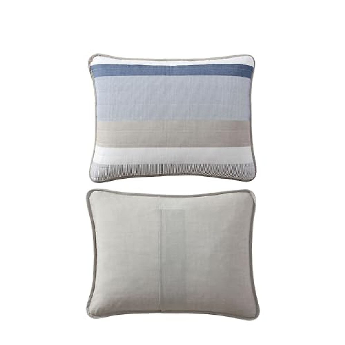 Nautica - Queen Quilt Set, Cotton Reversible Bedding with Matching Shams, Home Decor for All Seasons (Blue/Beige/White, Queen)