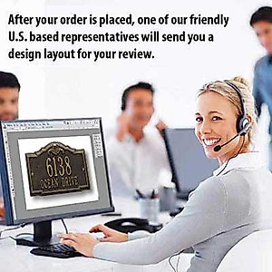 Whitehall™ Personalized Cast Metal Address plaque -THE GATEWOOD Plaque. Made in the USA. BEWARE OF IMPORT IMITATIONS. Display your address and street name.