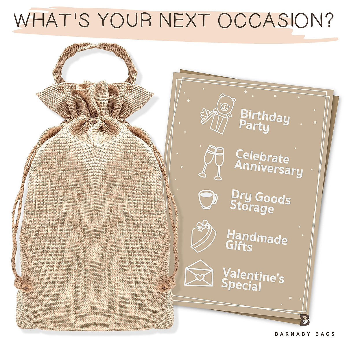 24 Pack - Burlap Bags with Drawstring 10" X 13" X 2" Jute Gift Bags Handle & Labels, Diy Craft, Wedding, Party Favor, Kitchen Storage, Rustic Multi-Use