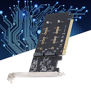 Nvme Pcie Card, Pcie Nvme Adapter NVME Two‑Plate Design 3.0 X16 Great Workmanship Environmentally Durable for Computer for Desktop for Replacement for PC