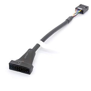 GLHONG USB 3.0 19 Pin Male to USB 2.0 9 Pin Female Motherboard Cable Adapter ale/Female Housing Converter (19Pin Male to 9Pin Female)