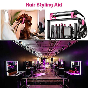 Storage Holder for Dyson Airwrap Styler, 8-Holes Countertop Bracket Organizer Stand Storage Rack for Hair Curling Iron Wand Barrels Brushes Diffuser Nozzles for Home Bedroom Bathroom - Aluminum Alloy