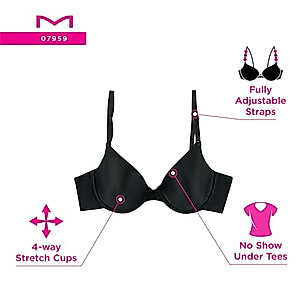 Maidenform Women's One Fab Fit T-Shirt Bra, Black,36 C US
