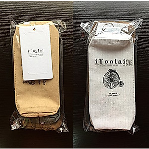 iToolai Canvas Pencil Case Retro Bag Zipper Effel Tower Travel Pouch for Back to School Student (Pack of 4, Paris)