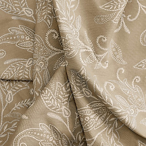 Ellis Curtain Lexington Leaf Scallop Valance, Tan, 58.00" x 15.00"