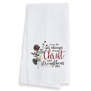 ZWZXR Christian Kitchen Towels,Dish Towels Dishcloth,Bible Verse Scripture Galatians 4:13 Decor Dish Towels for Kitchen,Towels for Kitchen 16X24,Christian Girls Women Gift (011)