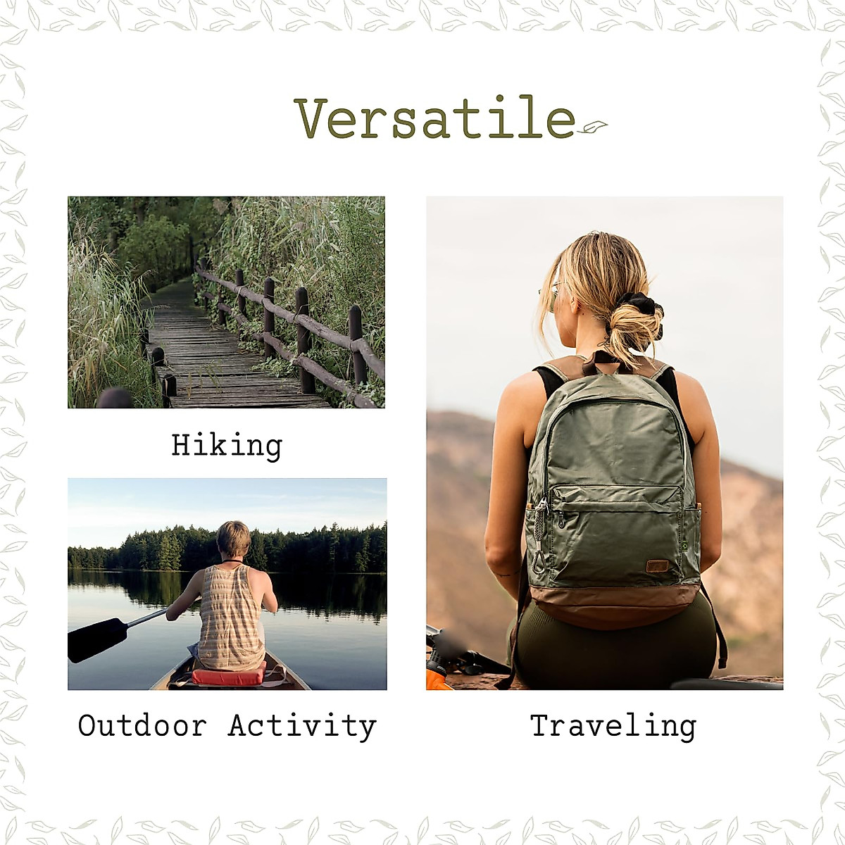 TSD Urban Canvas Backpack,Durable Hiking Lightweighted Casual Daypack Backpacks,Sturdy Travel Backpack Perfect for Work and Travel