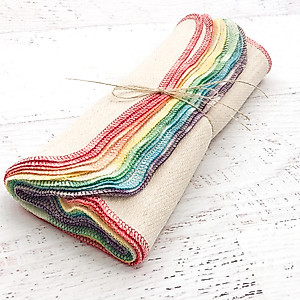 Kitchen Collection Reusable Paperless Towels - One Dozen washable reusable paper towels for kitchen (Sorbet Natural)