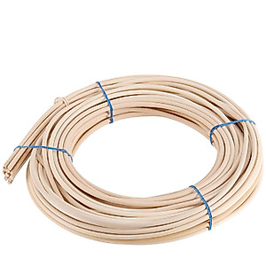 KOHAND 2 Pack 0.2 Inch 65 Feet Round Reed Spline,Chair Cane for DIY Craft Rattan Cane Webbing Basket Wicker Weaving